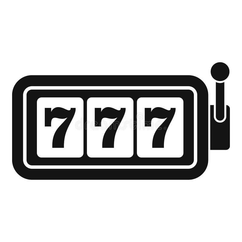Lucky Seven on Slot Machine Icon, Simple Style Stock Illustration ...