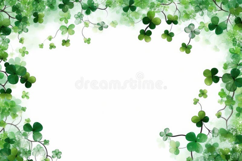 Lucky Shamrock and Clover Border for a Festive St. Patrick S Day Design ...