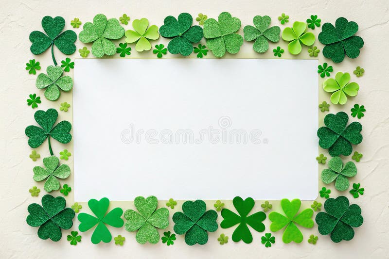 Lucky Shamrock and Clover Border for a Festive St. Patrick S Day Design ...