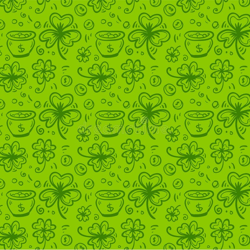 Lucky shamrock pattern stock vector. Illustration of triskel - 23064809