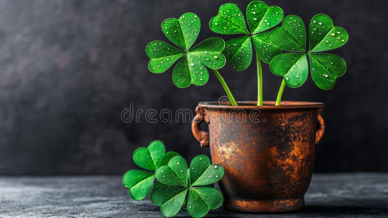 Lucky Shamrock with Water Droplets Representing St. Patrick S Day ...