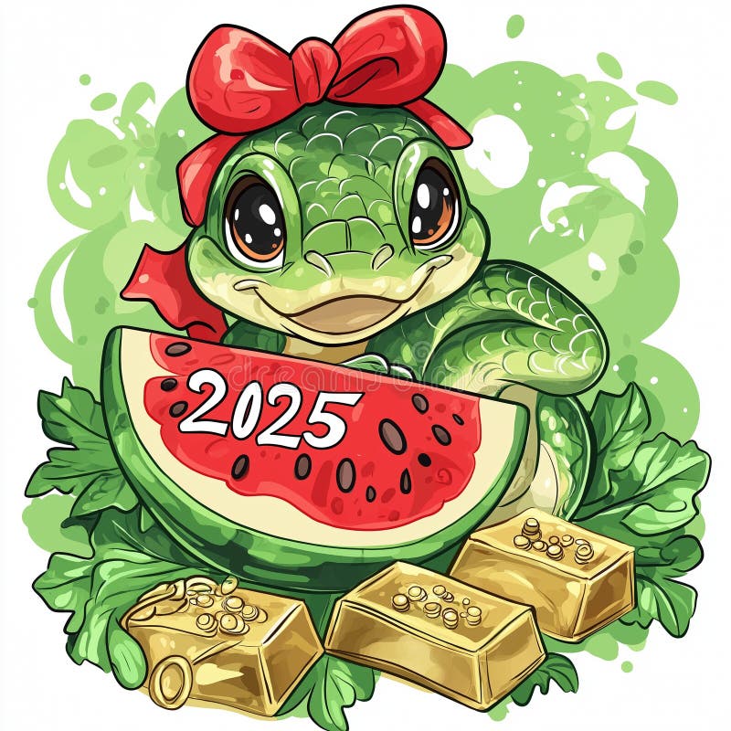 Lucky Snake 2025 New Year for Printing Stock Image - Image of lunar ...