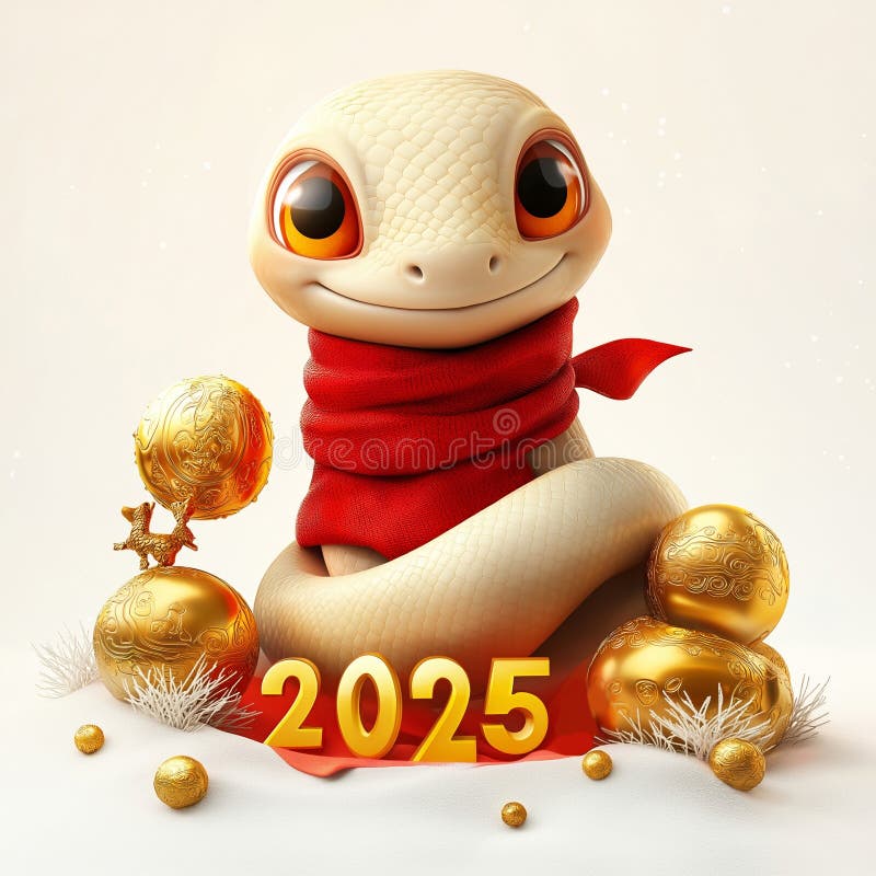 Lucky Snake 2025 New Year for Printing Stock Image - Image of lunar ...