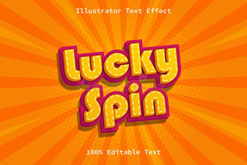 Lucky Spin with Comic Style Editable Text Effect Stock Vector ...