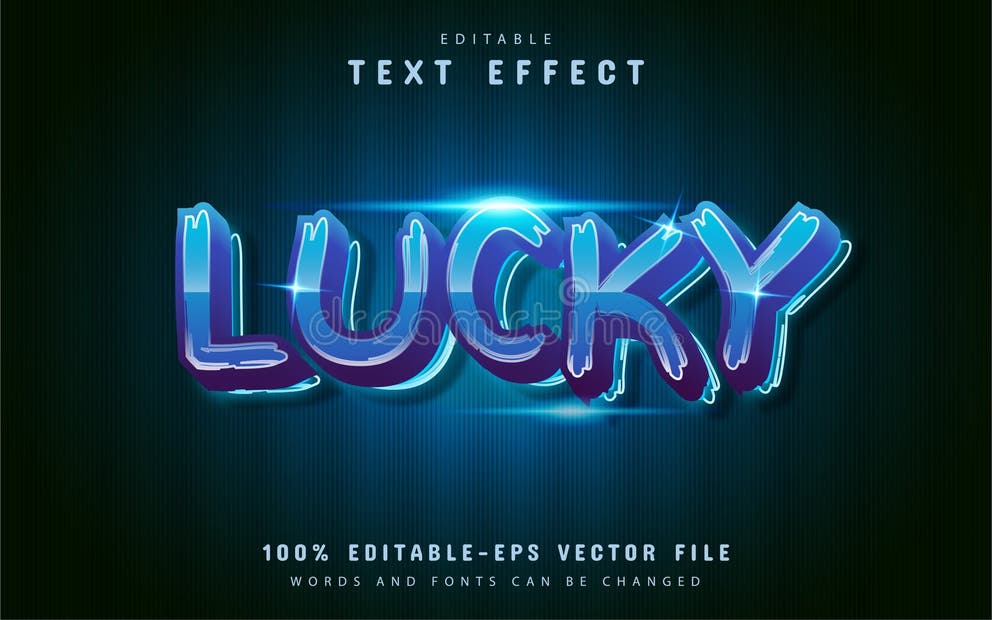 Lucky text style 3D effect stock vector. Illustration of gradient ...