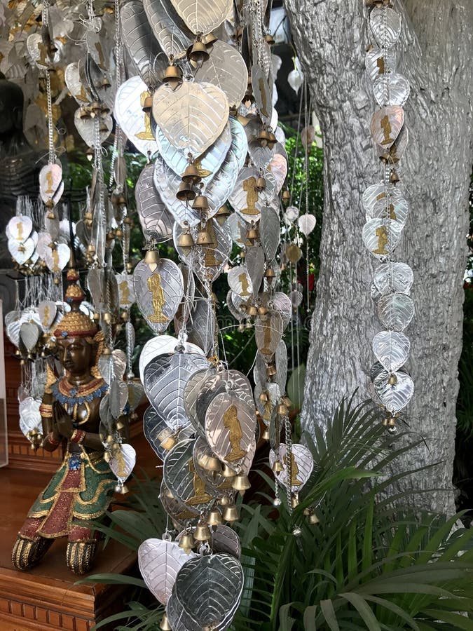 Silver Leaf Tree in Buddhist Temple Stock Image - Image of pattern ...