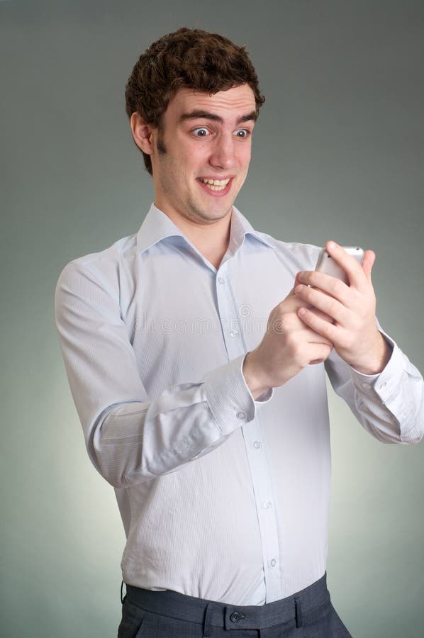 Lucky winner stock photo. Image of messages, male, technology - 22501606