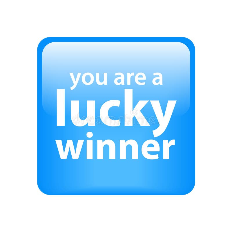 Lucky winner button stock illustration. Illustration of buying - 122160714