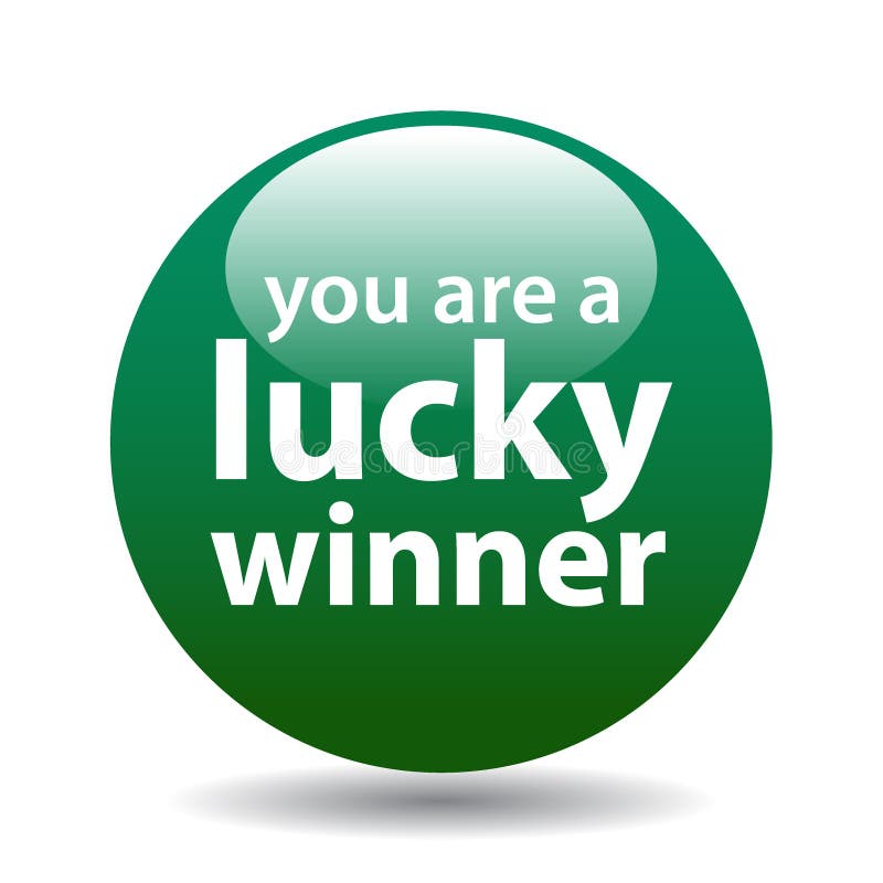 Lucky winner button stock illustration. Illustration of chance - 122161043