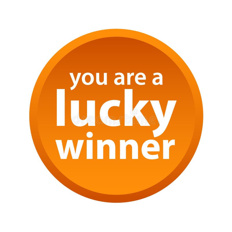 Lucky winner button stock illustration. Illustration of advantage ...