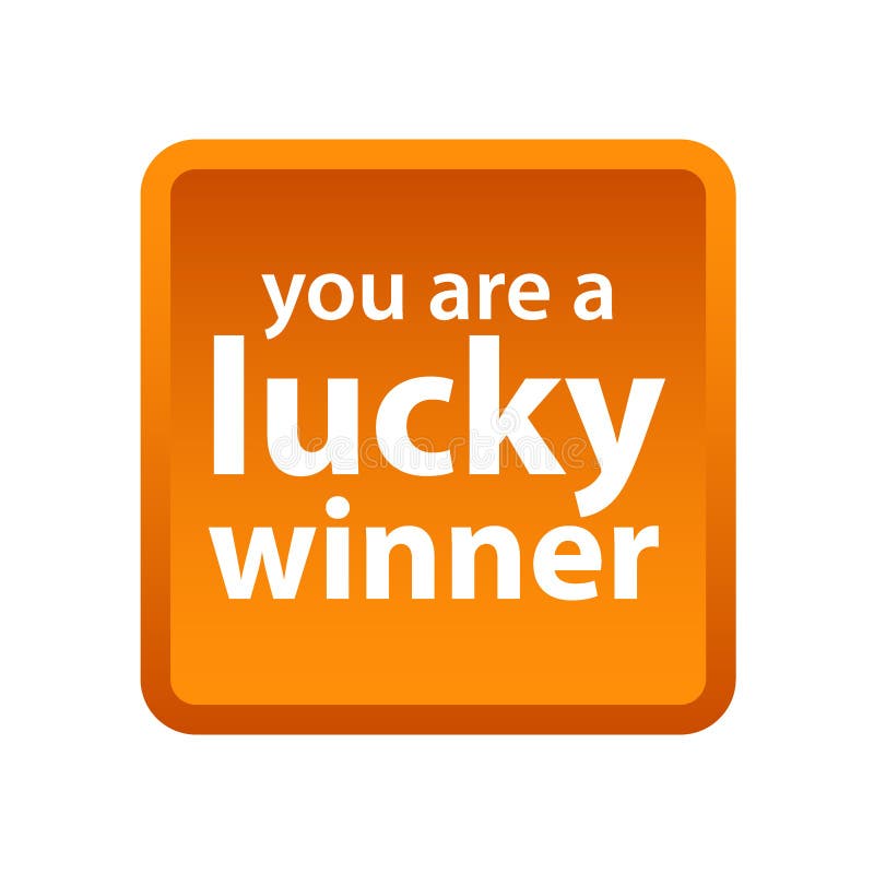 Lucky winner button stock illustration. Illustration of deals - 122160110
