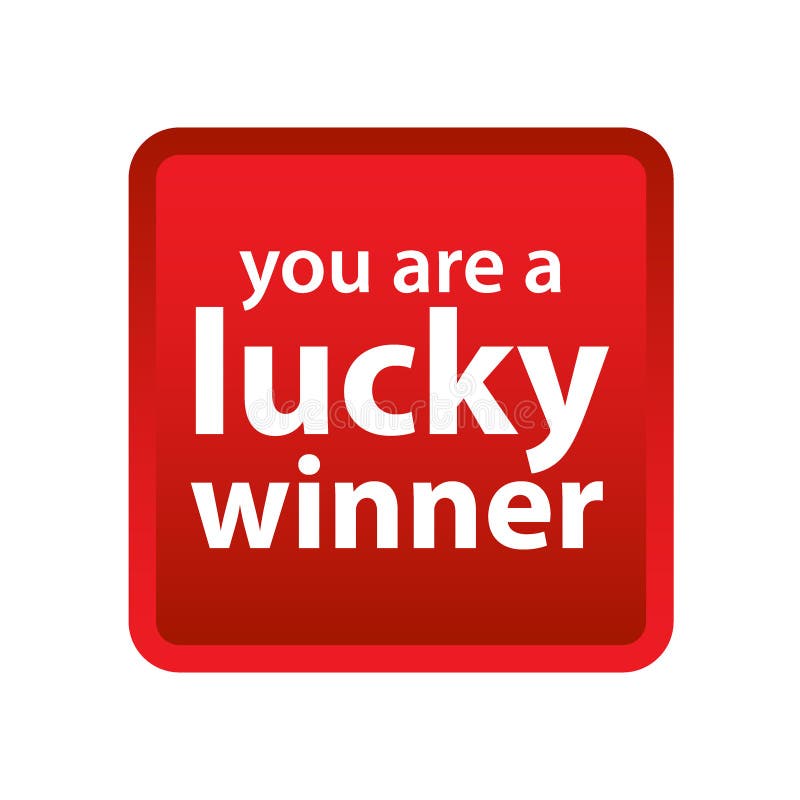 Lucky winner button stock illustration. Illustration of competitive ...