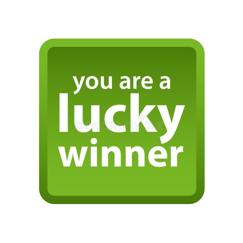 Lucky winner button stock illustration. Illustration of competing ...