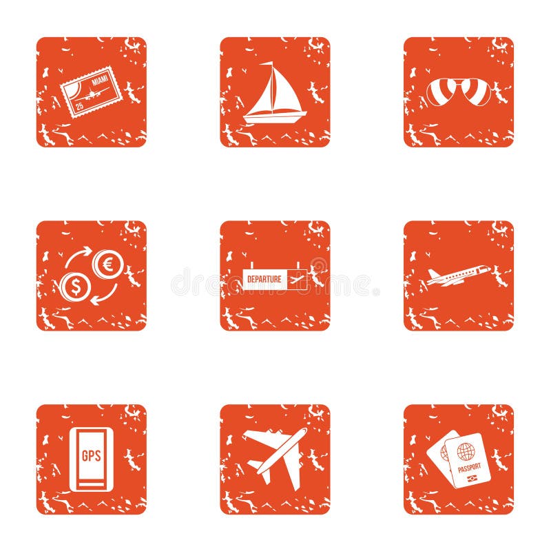 Lucre Icons Set, Grunge Style Stock Vector - Illustration of nature ...