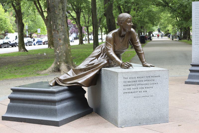 Lucy Stone Statue on the Commonwealth Avenue, Boston Editorial Stock ...