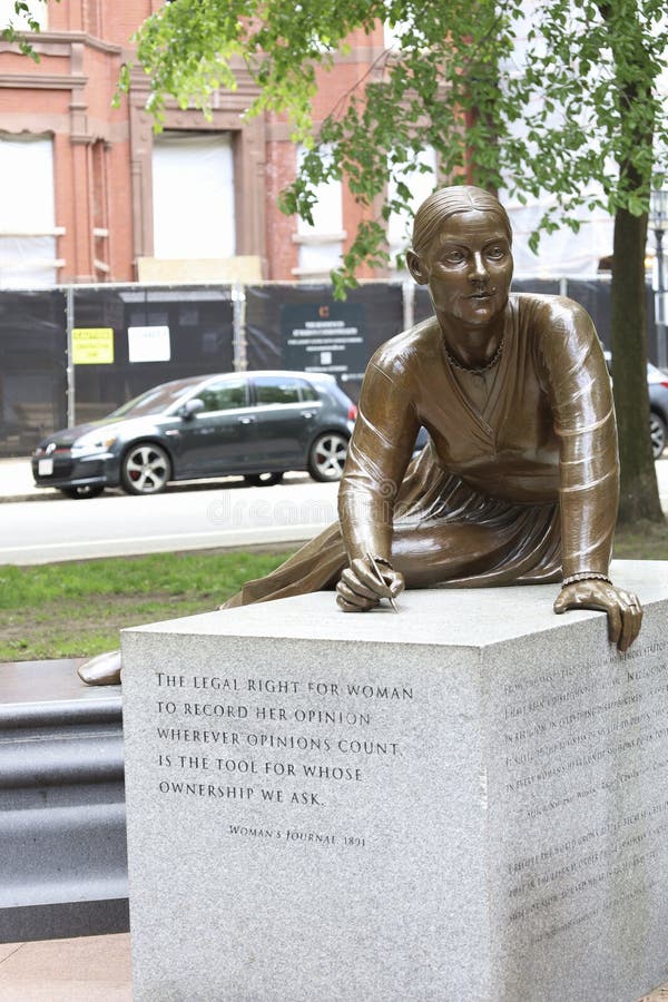 Lucy Stone Statue on the Commonwealth Avenue, Boston Editorial Stock ...