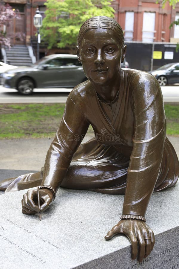 Lucy Stone Statue on the Commonwealth Avenue, Boston Editorial Stock ...
