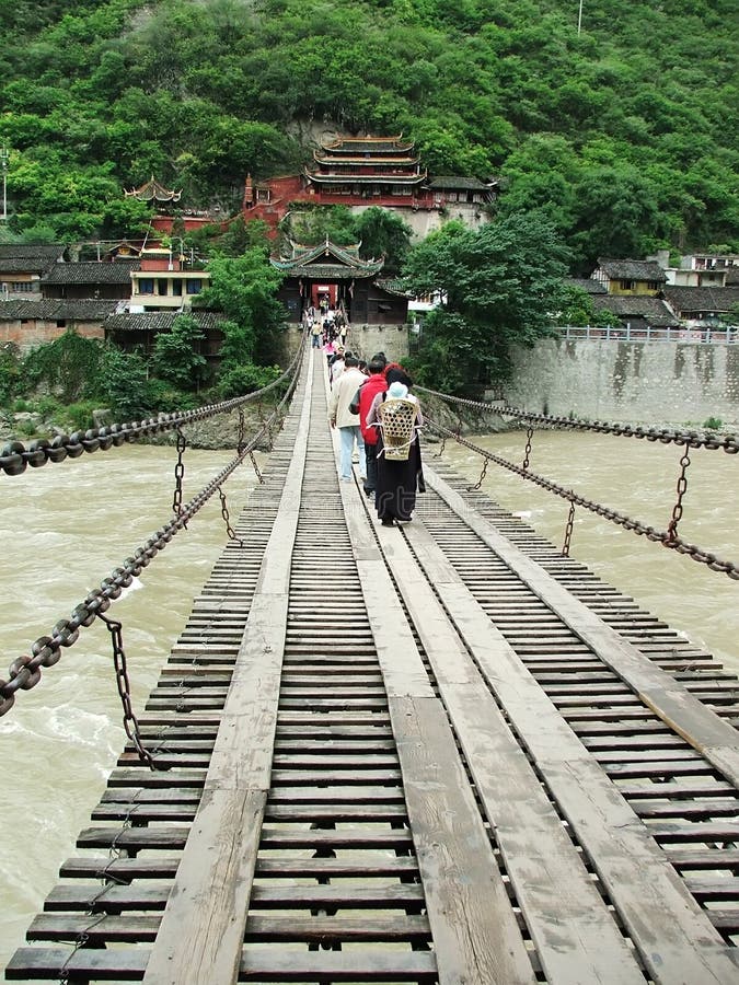 Luding Bridge stock image. Image of bridge, sichuan, ganzi - 16664689