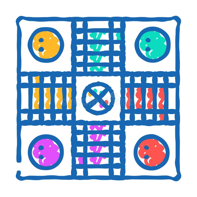 Ludo Board Board Table Icon Doodle Illustration Stock Vector ... Ludo Board Board Table Icon Doodle Illustration Stock Vector ...