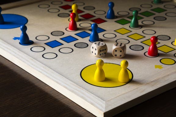 Ludo Board Game Playing on a Table Stock Photo - Image of dice, games ...