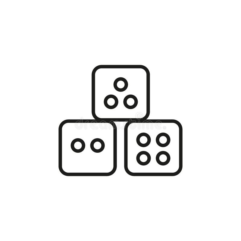 Ludo Dice Icon Flat Line Symbol Set Stock Illustration - Illustration ...