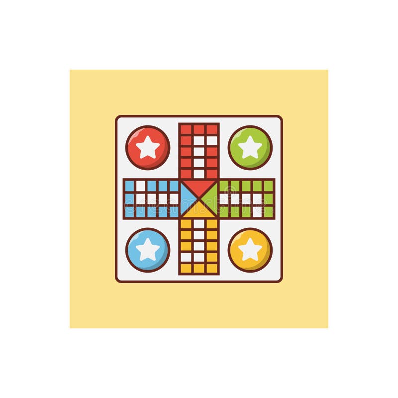 Ludo Vector Flat Colour Icon Stock Vector - Illustration of play, piece ...