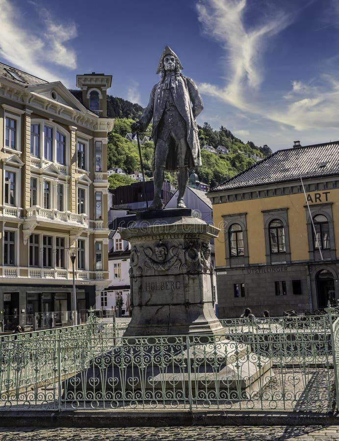 Ludvig Holberg Statue in Bergen, Norway Editorial Stock Photo - Image ...