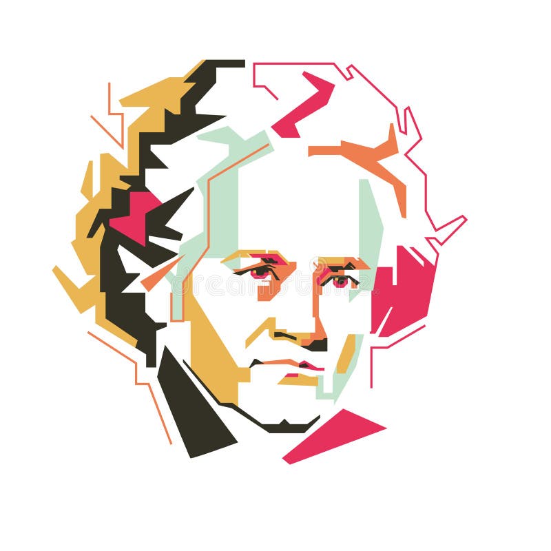Ludwig Van Beethoven Vector Illustration /eps Editorial Image ...