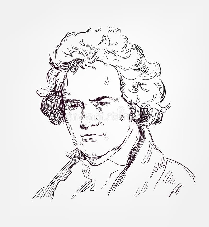 Ludwig Van Beethoven Vectorschets Portret Beroemd Redactionele ...