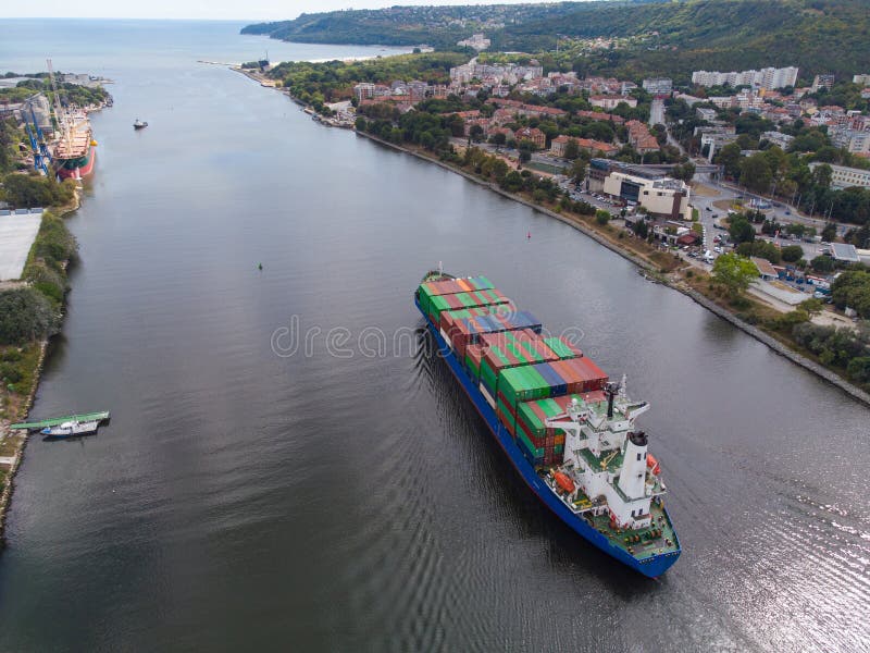 Luftfahrt-Containerschiff Logistik Import Schiffs- Oder ...
