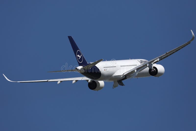 Lufthansa Plane Up in the Blue Sky Editorial Photo - Image of airplanes ...
