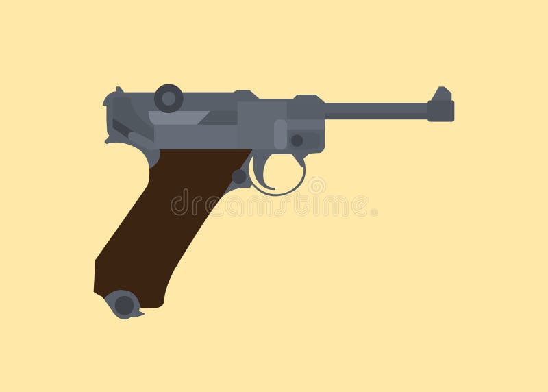 Luger German Ww2 World War 2 Iconic Pistols Isolated Stock Vector ...