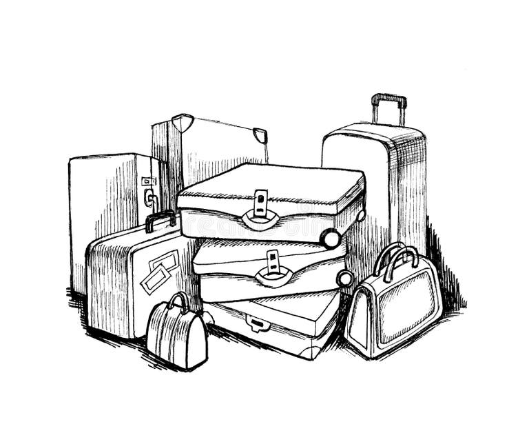 Luggage Drawing Stock Illustrations – 13,786 Luggage Drawing Stock ...