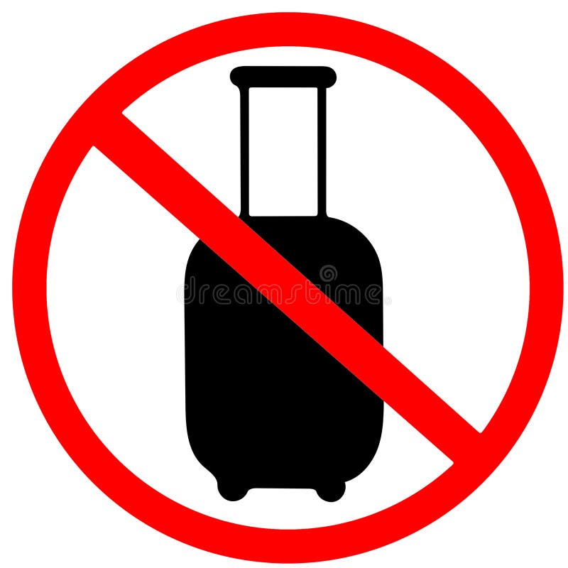 Luggage Cannot Pass, Passenger Suitcase Not Allowed Circle Prohibited ...