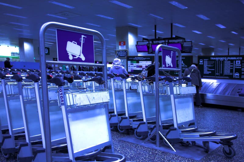 Luggage carts stock image. Image of baggage, flight, airline - 7411789