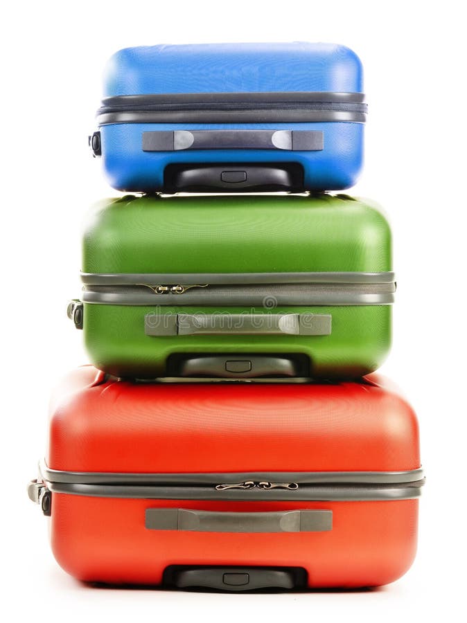 Luggage Consisting of Three Suitcases Isolated on White Stock Image ...