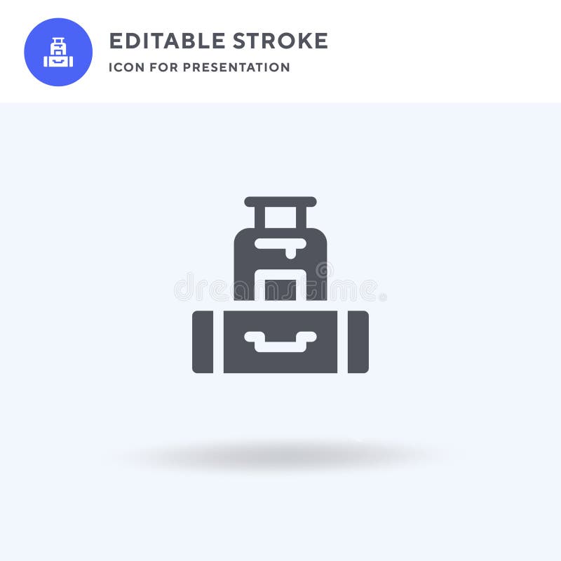 Luggage Icon Vector, Filled Flat Sign, Solid Pictogram Isolated on ...