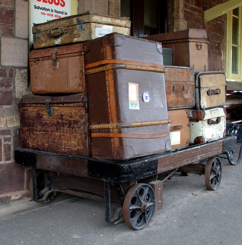 Luggage on a Railway Platform Stock Photo - Image of cases, steam: 3238068