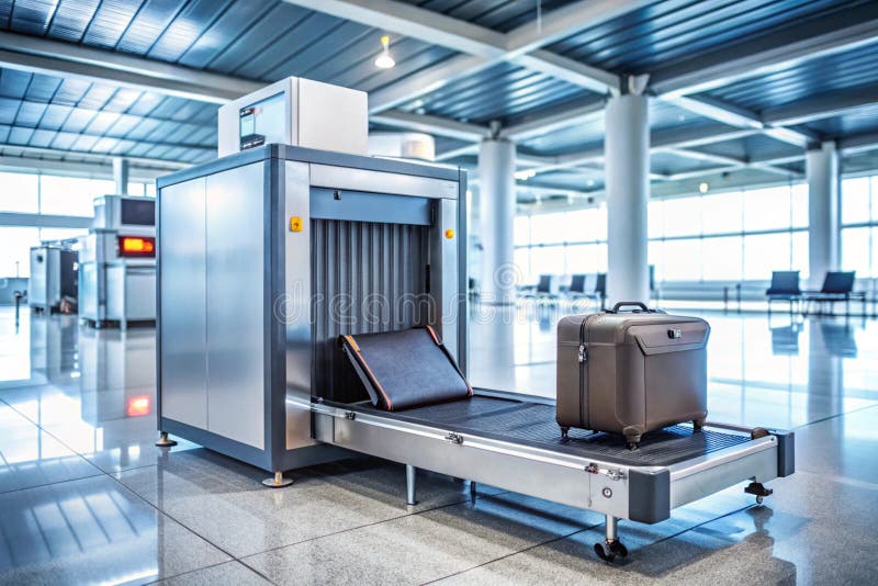 Luggage X-ray Scanner at Airport Security Stock Illustration ...