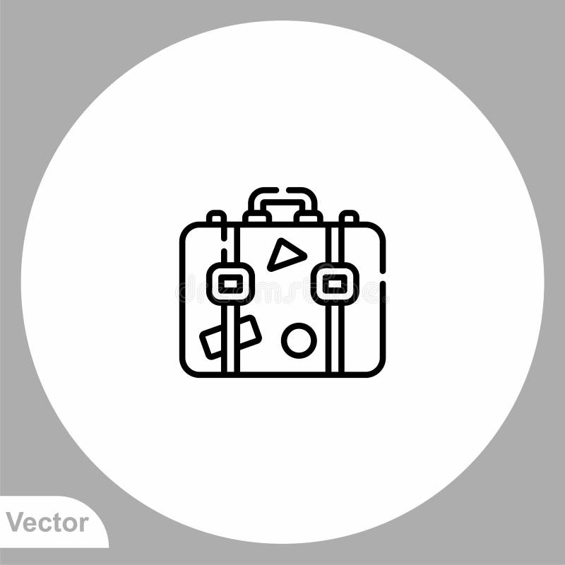 Luggage Vector Icon Sign Symbol Stock Vector - Illustration of simple ...