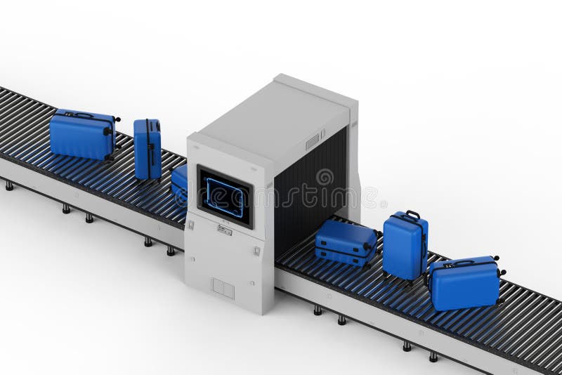 Luggages scan machine stock illustration. Illustration of scanner ...