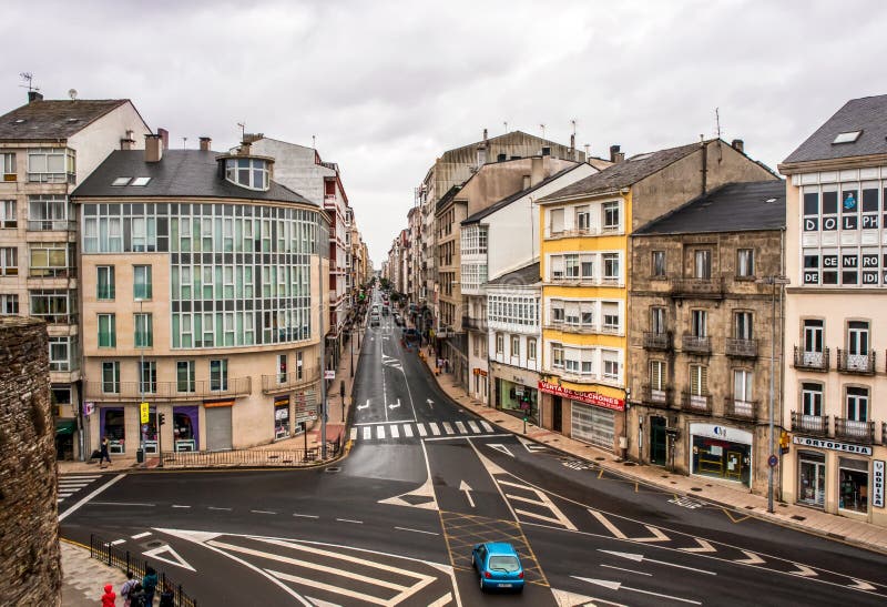 View of the City of Lugo during a Walk Along the City Wall Editorial ...