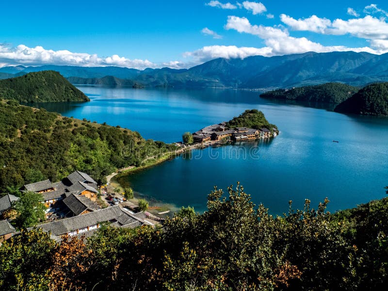 Lugu Lake stock image. Image of lugu, ligecun, lige, luguhu - 36304605