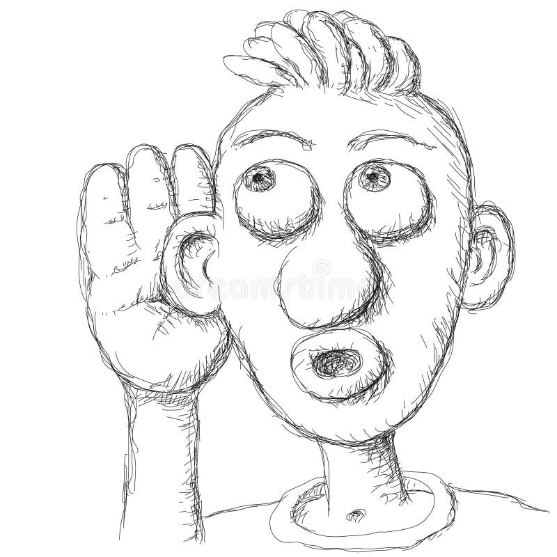 Luister vector illustratie. Illustration of gerucht, nieuws - 23843989