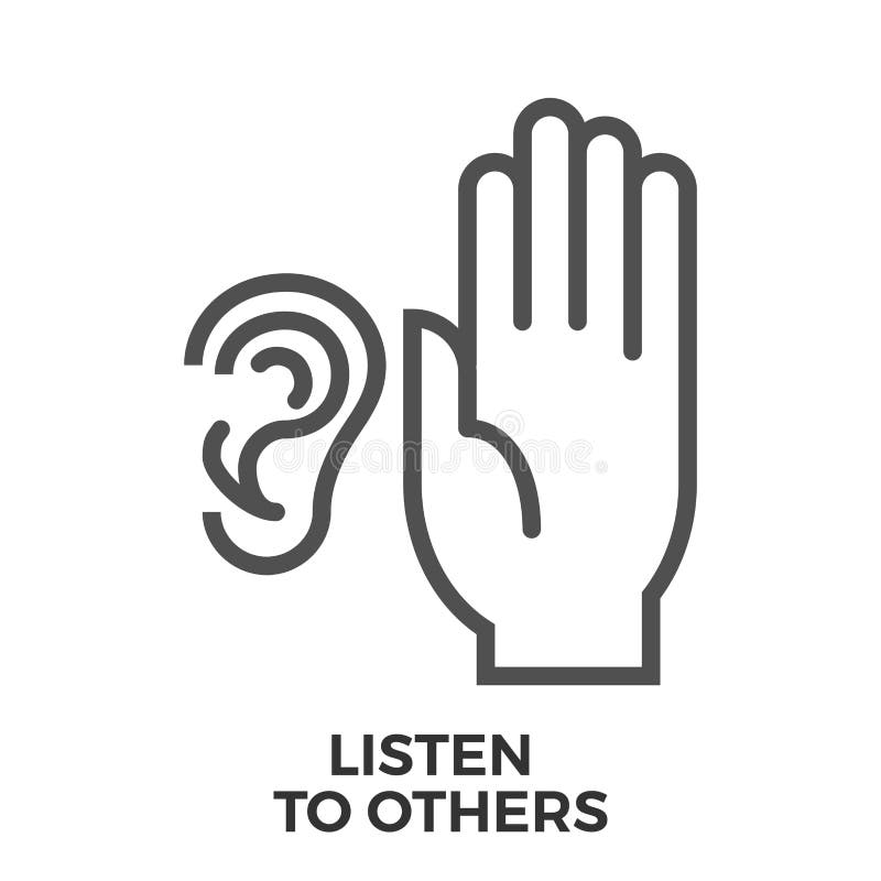Luister aan anderen vector illustratie. Illustration of praten - 85508844