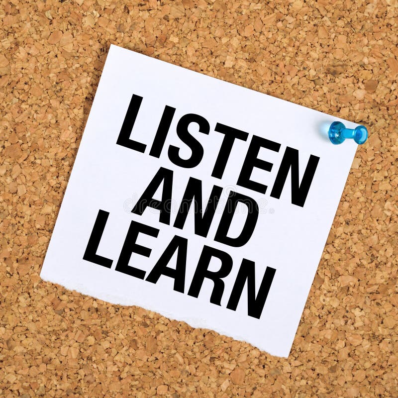 Luisteren Leert Symbool Groeien. Houten Blokken Met Conceptwoorden ...