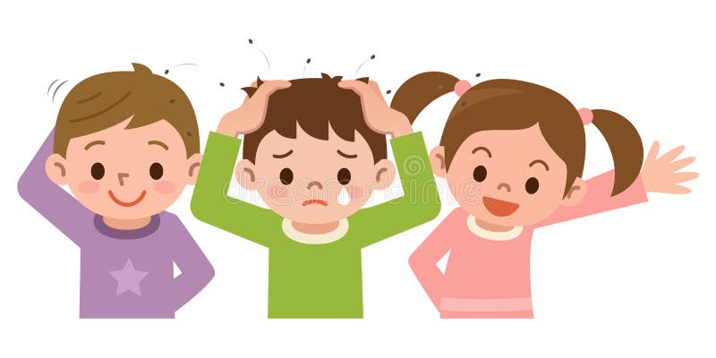 Kind Die Met Luizen Op Het Hoofd Schreeuwen Vector Illustratie ...