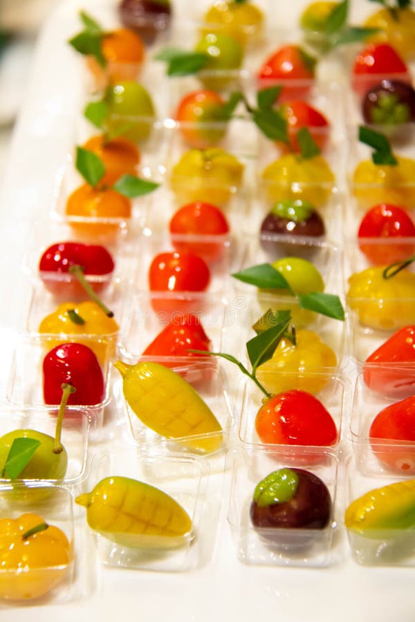 Luk Chup Thai Dessert on Plate Stock Photo - Image of green, chup ...