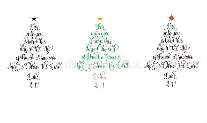 Luke 2:11 Christmas Tree stock vector. Illustration of luke - 105285084