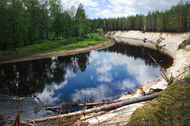 Lukh river (Russia) stock photo. Image of green, reflection - 31809630